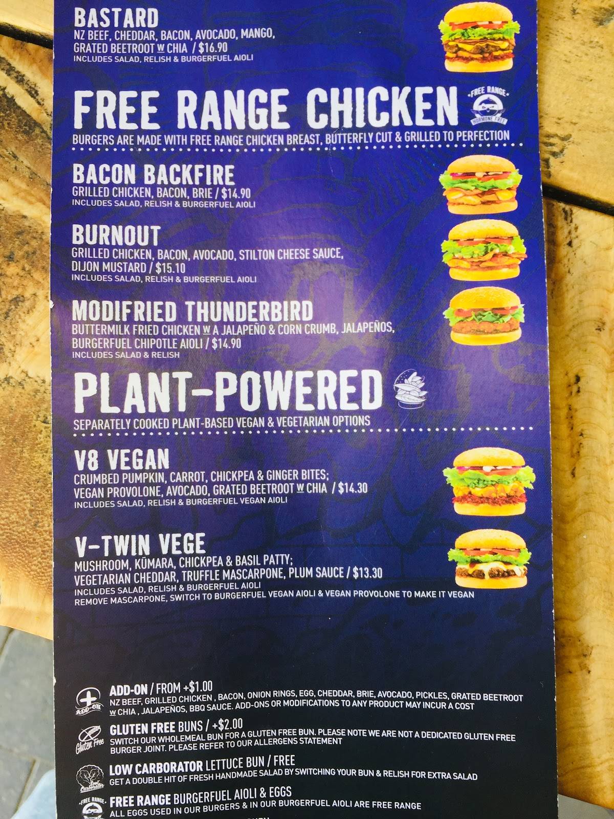 Menu at BurgerFuel Whangaparaoa restaurant, Whangaparaoa, 651 ...