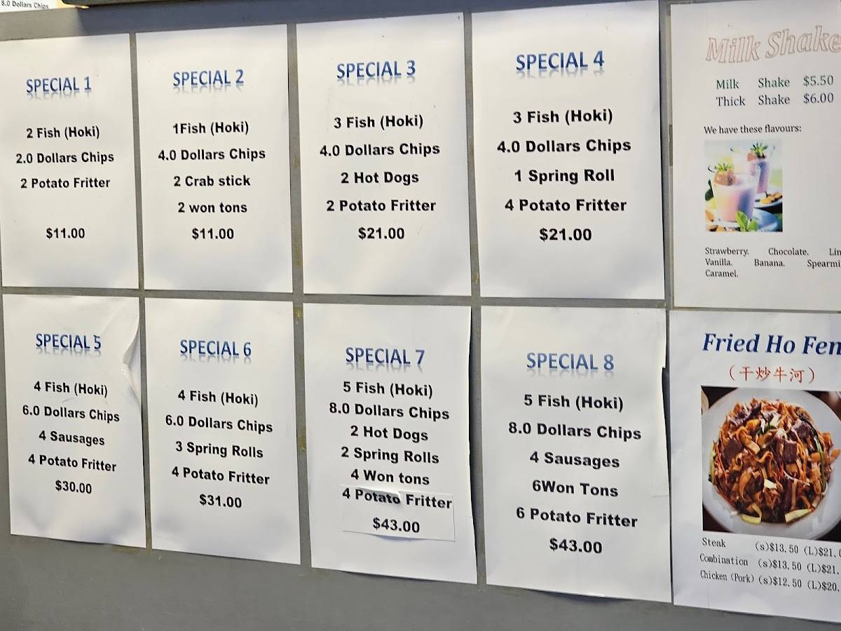 Menu at East Village Takeaway Howick restaurant, Auckland