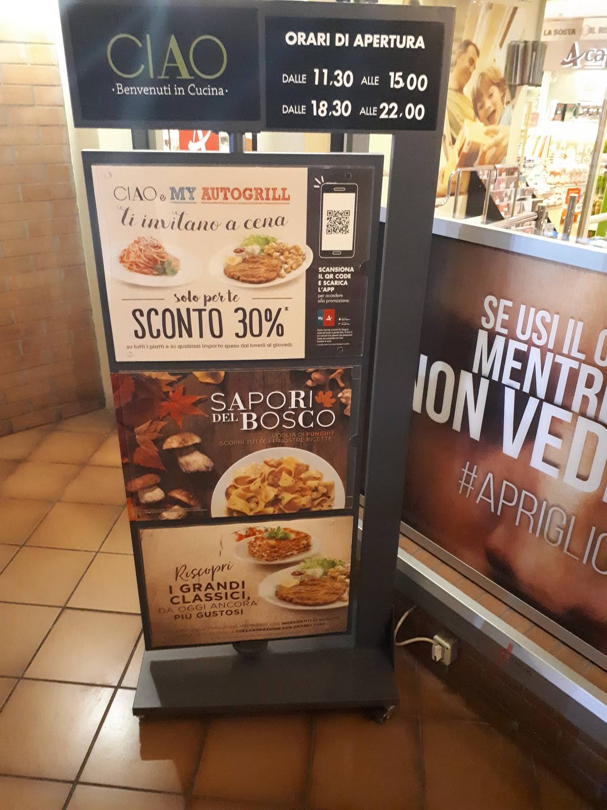 Speisekarte von Autogrill Conero Est restaurant, Villaggio Taunus ...