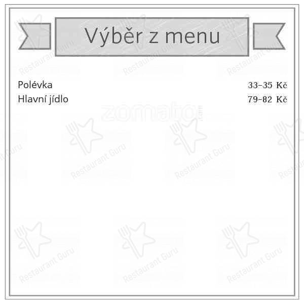 Menu at Automat fast food, Prague