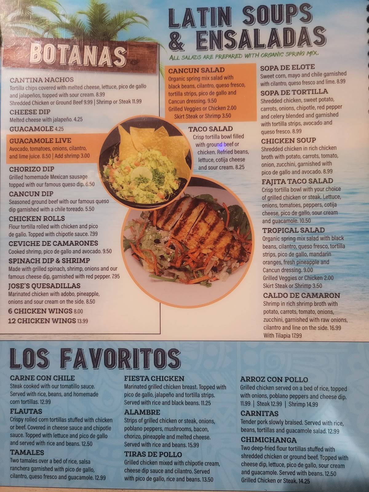 Menu at Ay Wey Mexican Kitchen + Tequila restaurant, Dunn