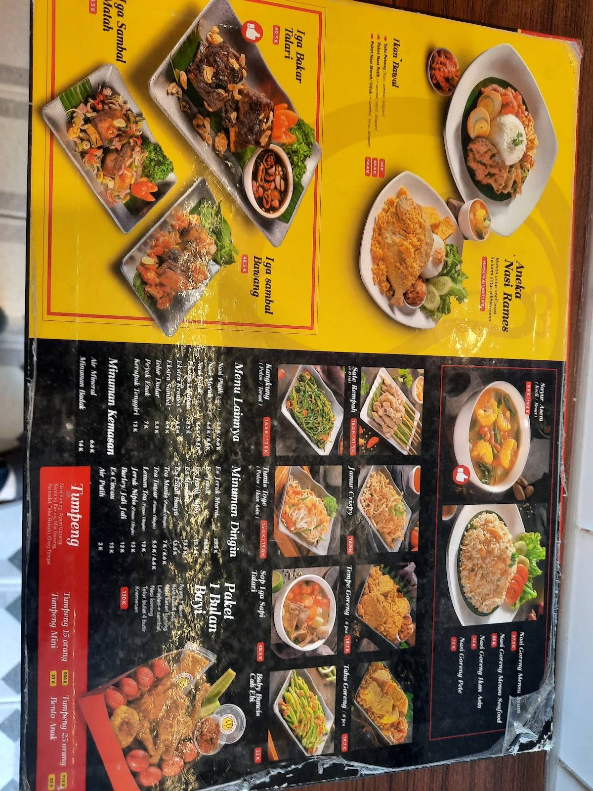 Menu at Ayam Talari * spesialis ayam kremes * restaurant, West Jakarta