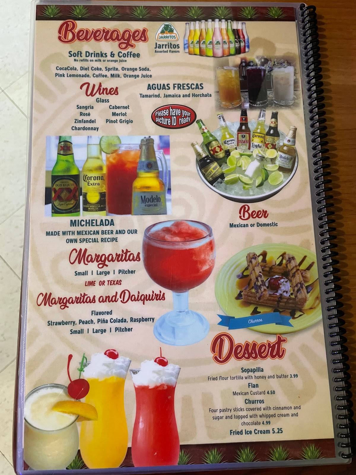 Menu at Azteca Grill restaurant, Lake Wylie
