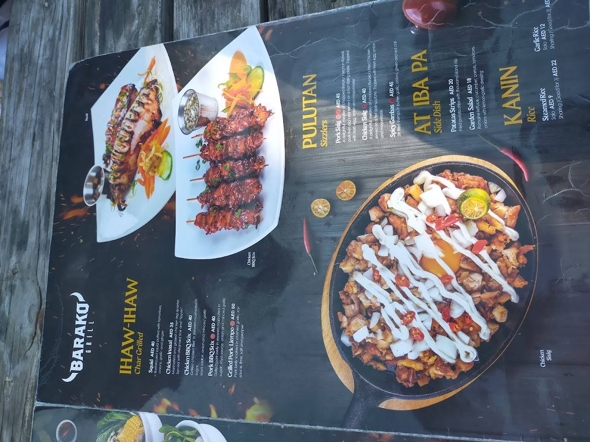 Menu at BARAKO Grill, Umm Al Quwain