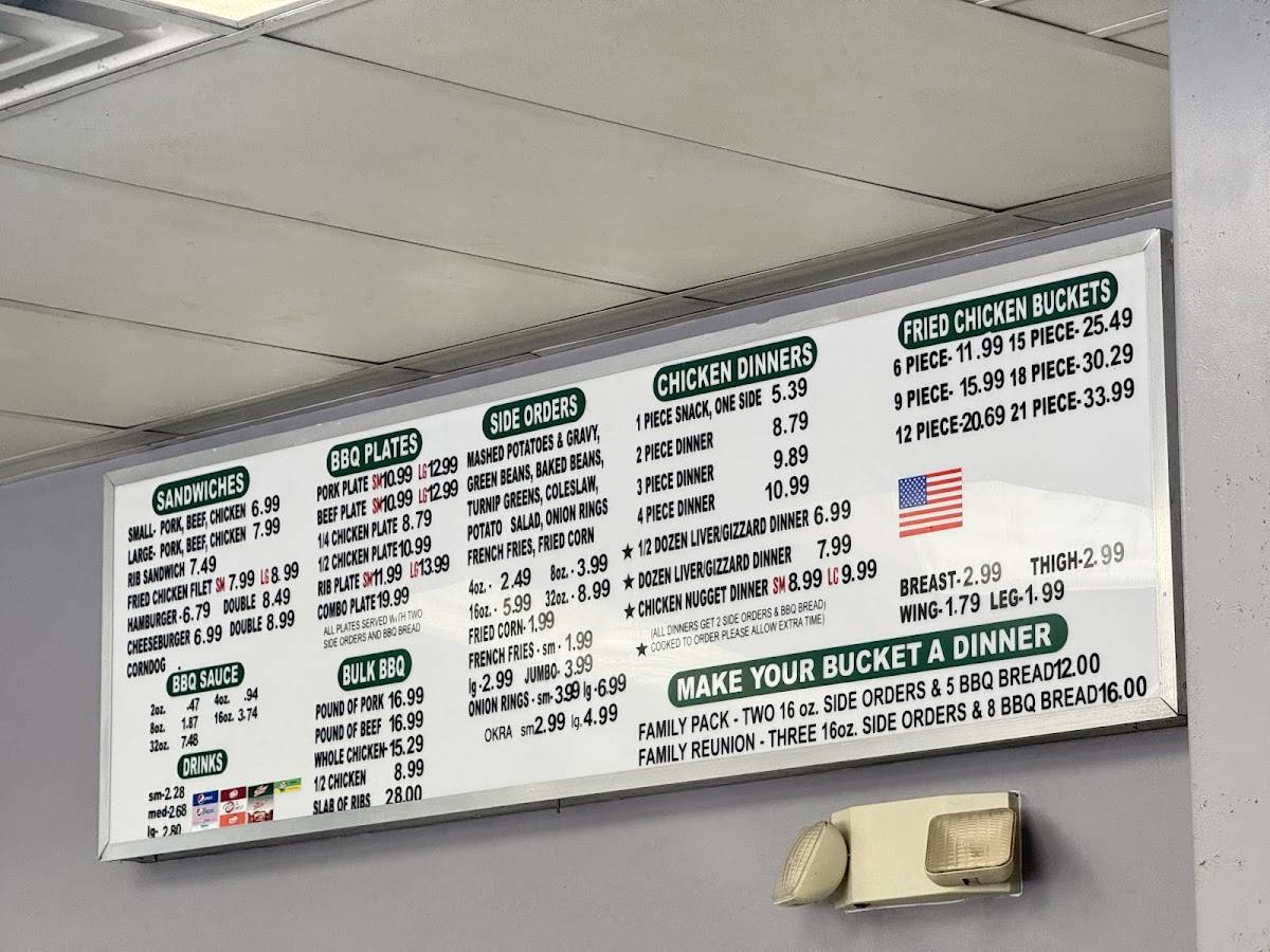 Menu at Callahan Barbecue, Callahan, FL-200 Suite 1