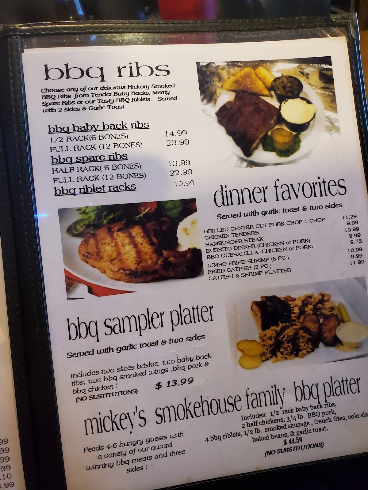 Menu at Mickey Pigg's BBQ, Alto, 256 Anderson Cir