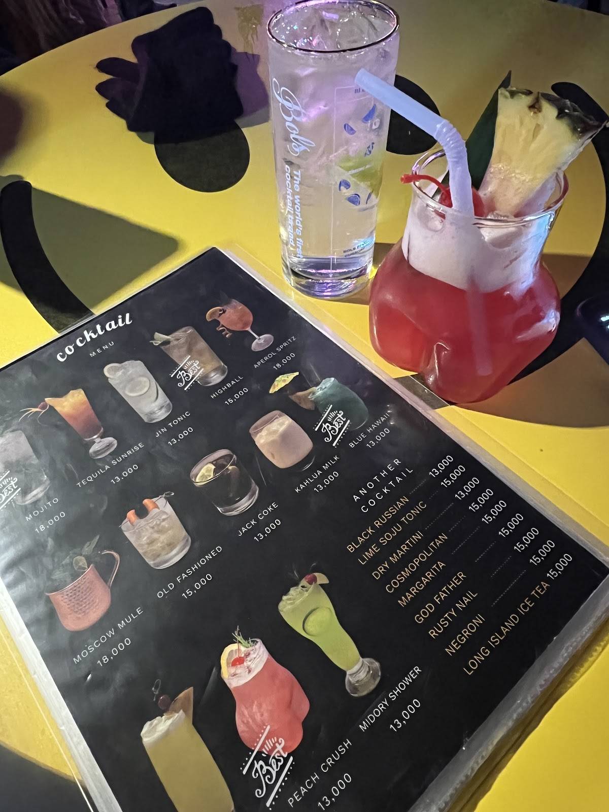 Menu at BOUND BAR, Seoul