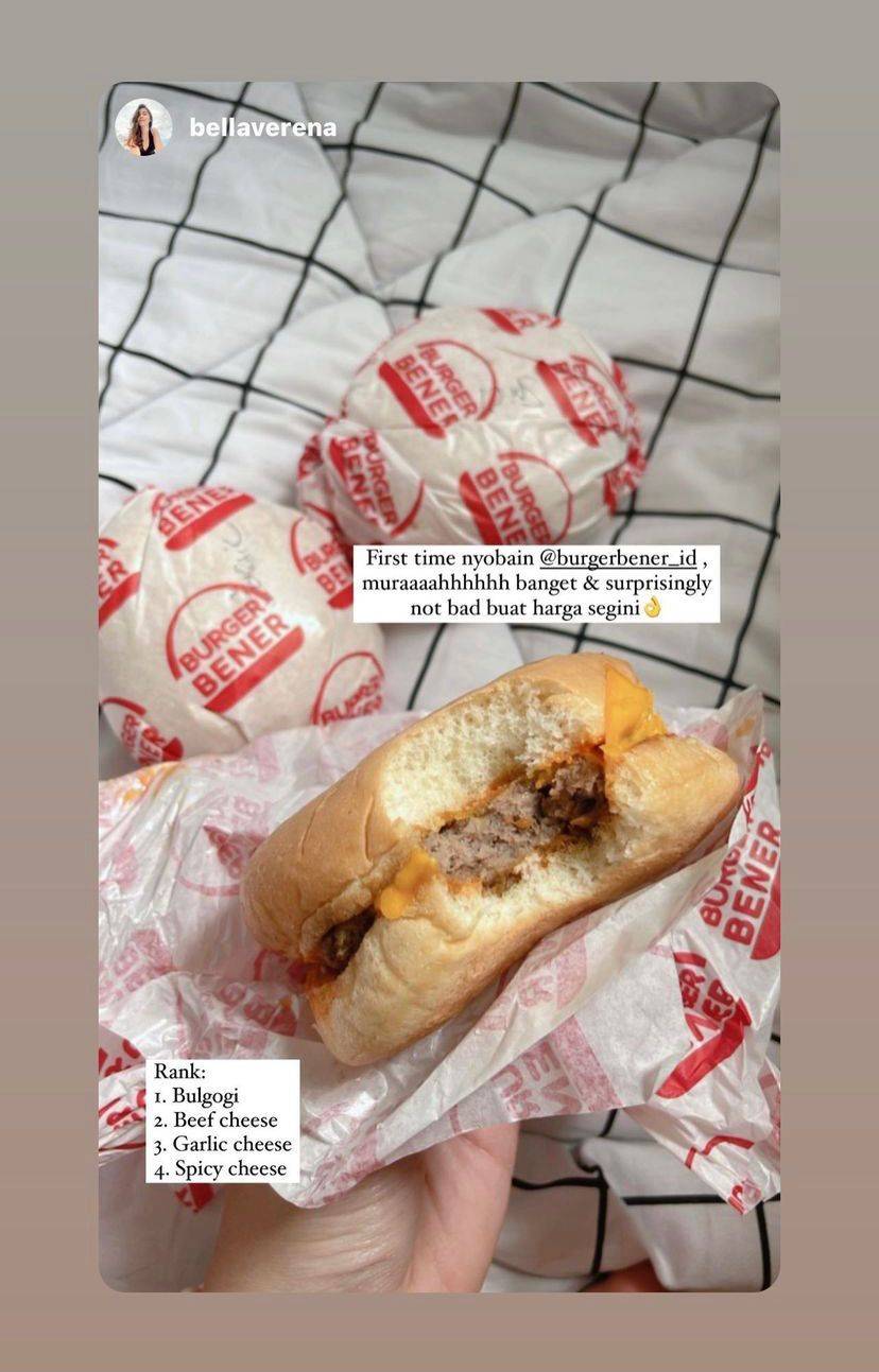 Carta del restaurante BURGER BENER jembatan 5, West Jakarta
