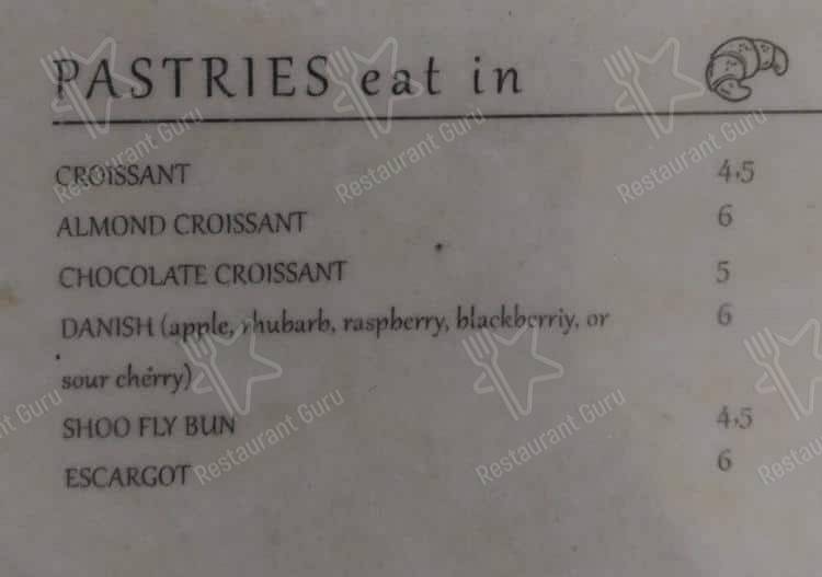 Menu at Babka Bakery Cafe, Fitzroy