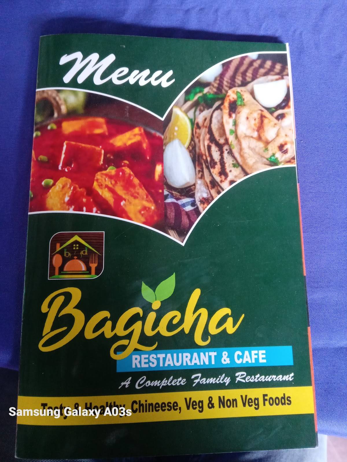 Menu at Bagicha Dhaba, Ranchi, Ghat Rd