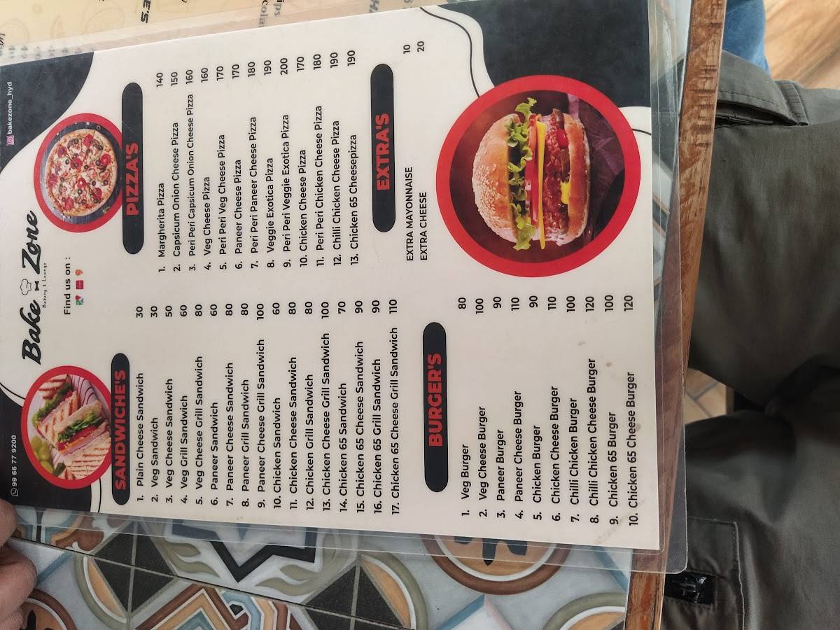 Menu at Bake Zone Bakery&Lounge, Hyderabad, Aishwarya Towers