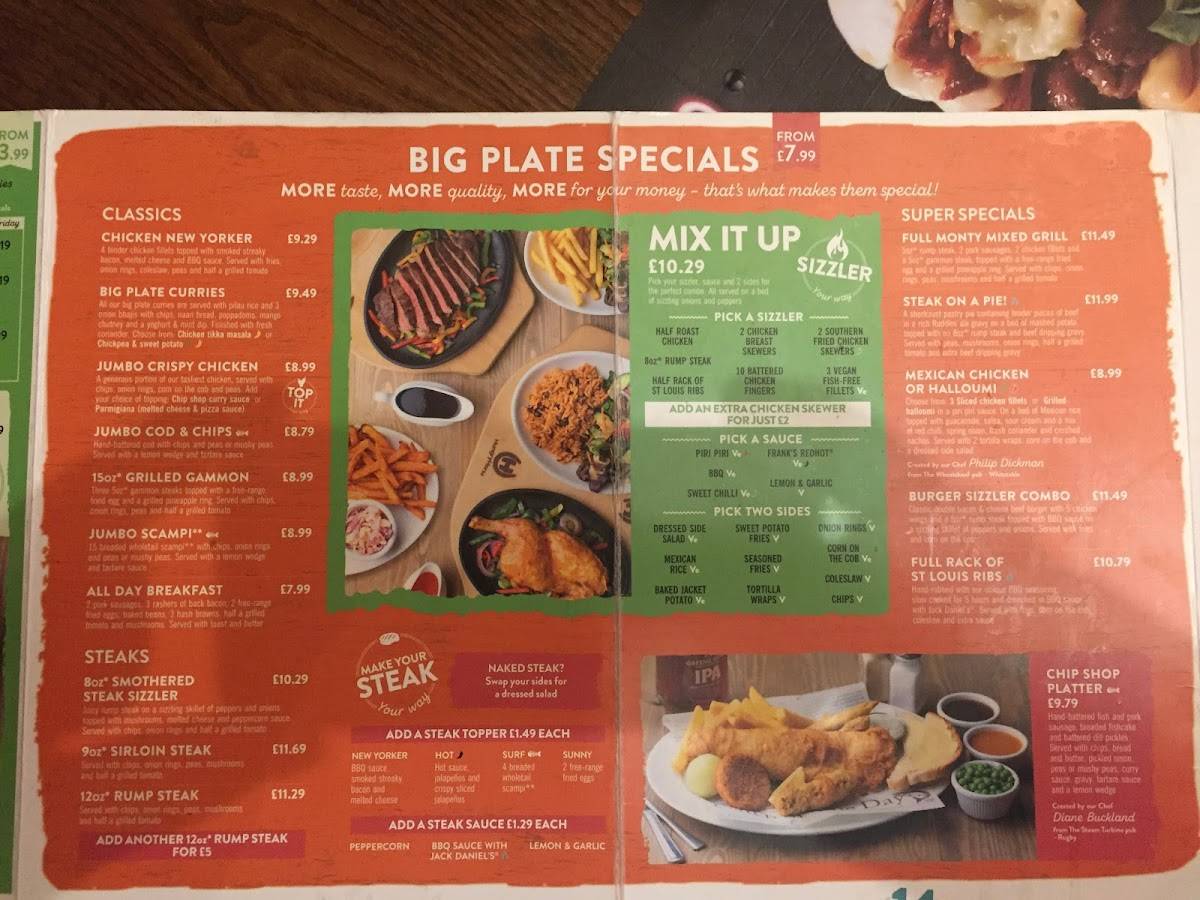 Menu at Bakers Dozen pub & bar, Bootle, switch island leisure park