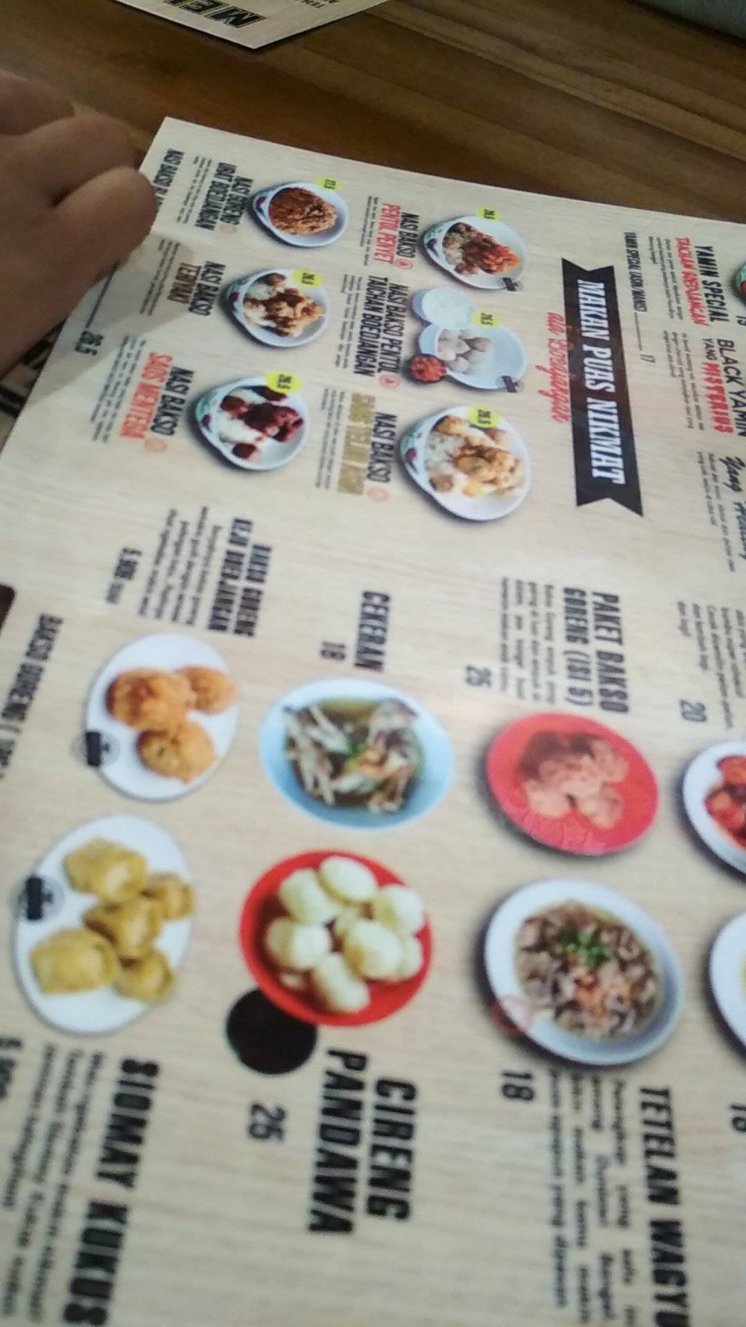 Carta del restaurante Bakso Boedjangan Cibubur, Depok, Jl. Alternatif ...