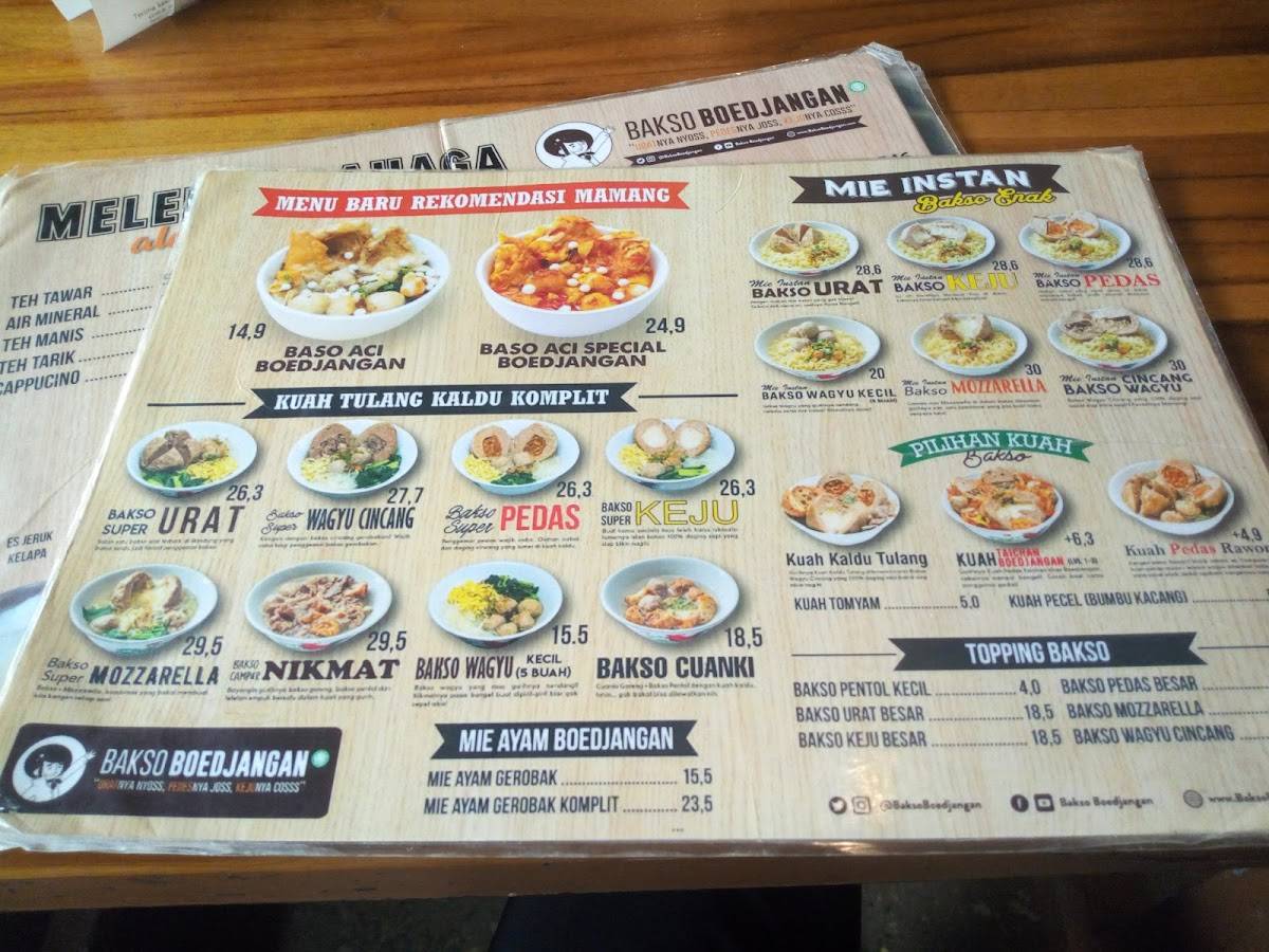 Carta del restaurante Bakso Boedjangan Cibubur, Depok, Jl. Alternatif ...