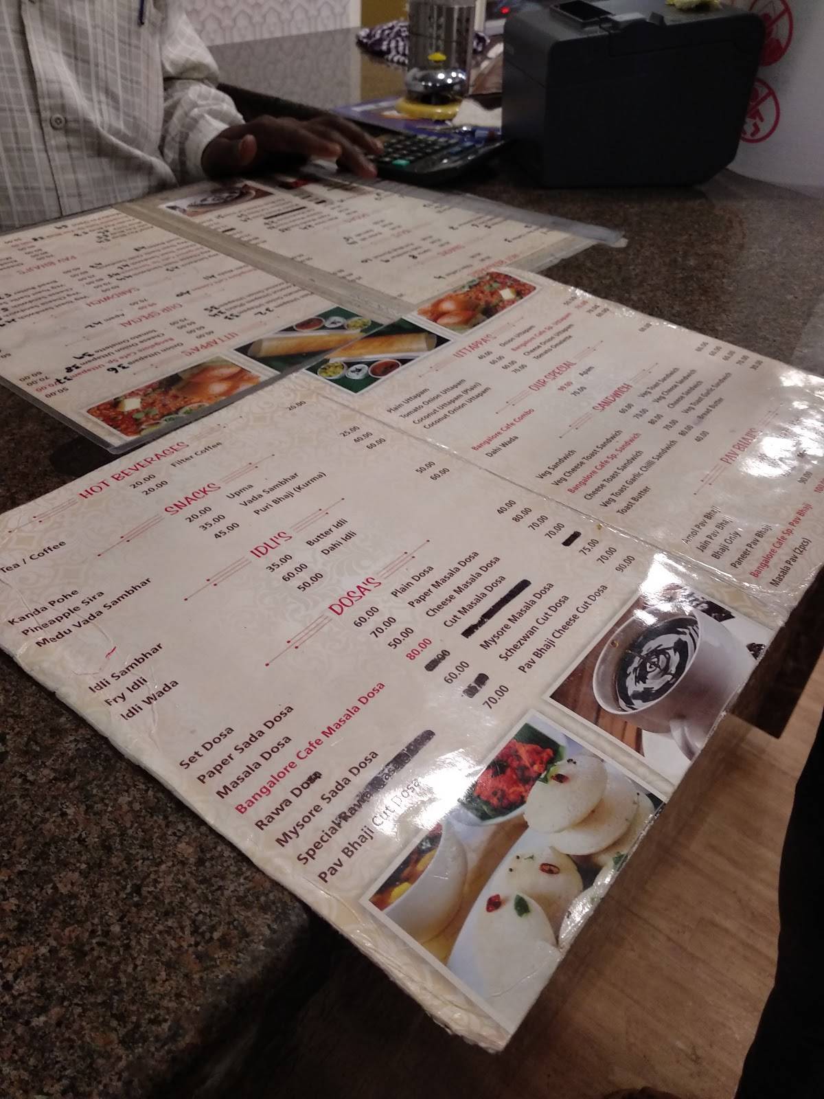 Menu at Bangalore Cafe, Pune, 173