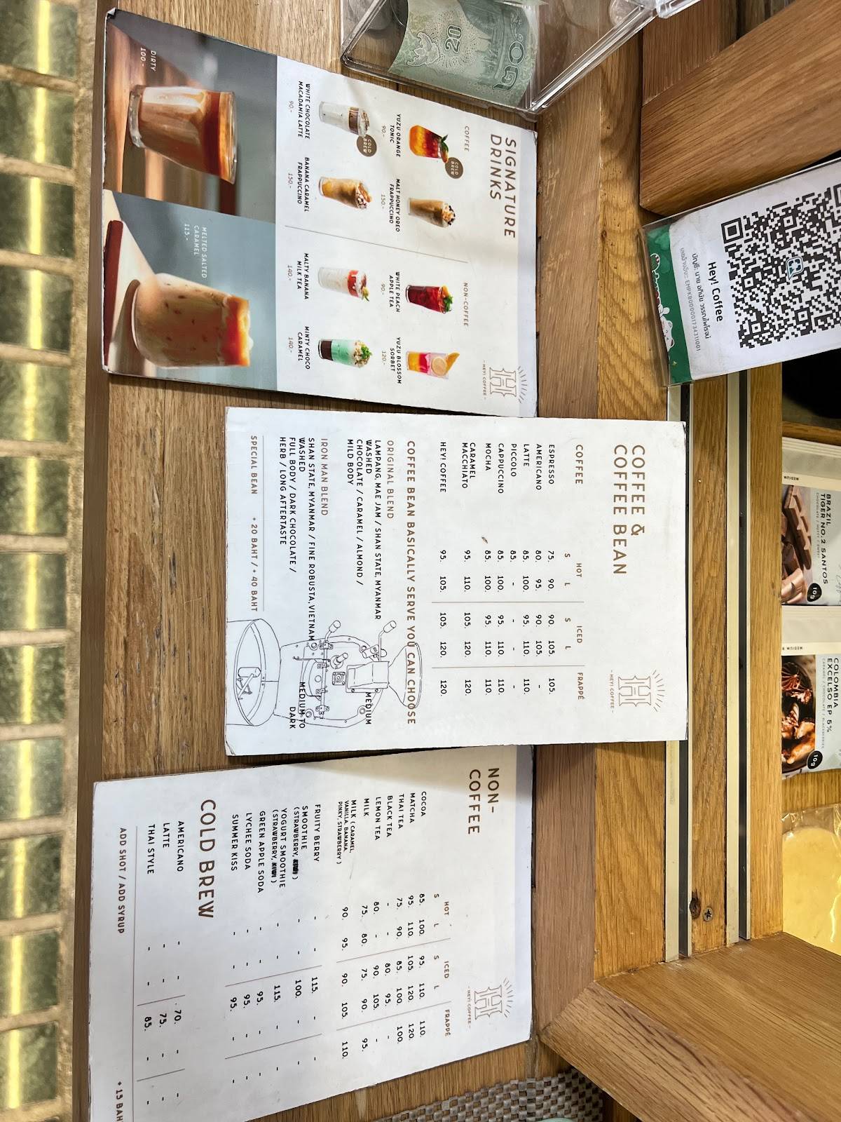 Menu at Hey! Coffee MRT Sukhumvit, Bangkok
