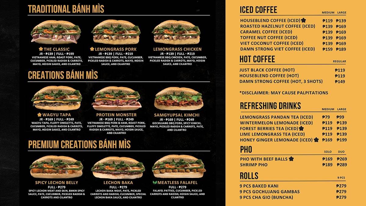 Menu at Bánh Mì Kitchen - Manila Doctors Hospital restaurant, Manila