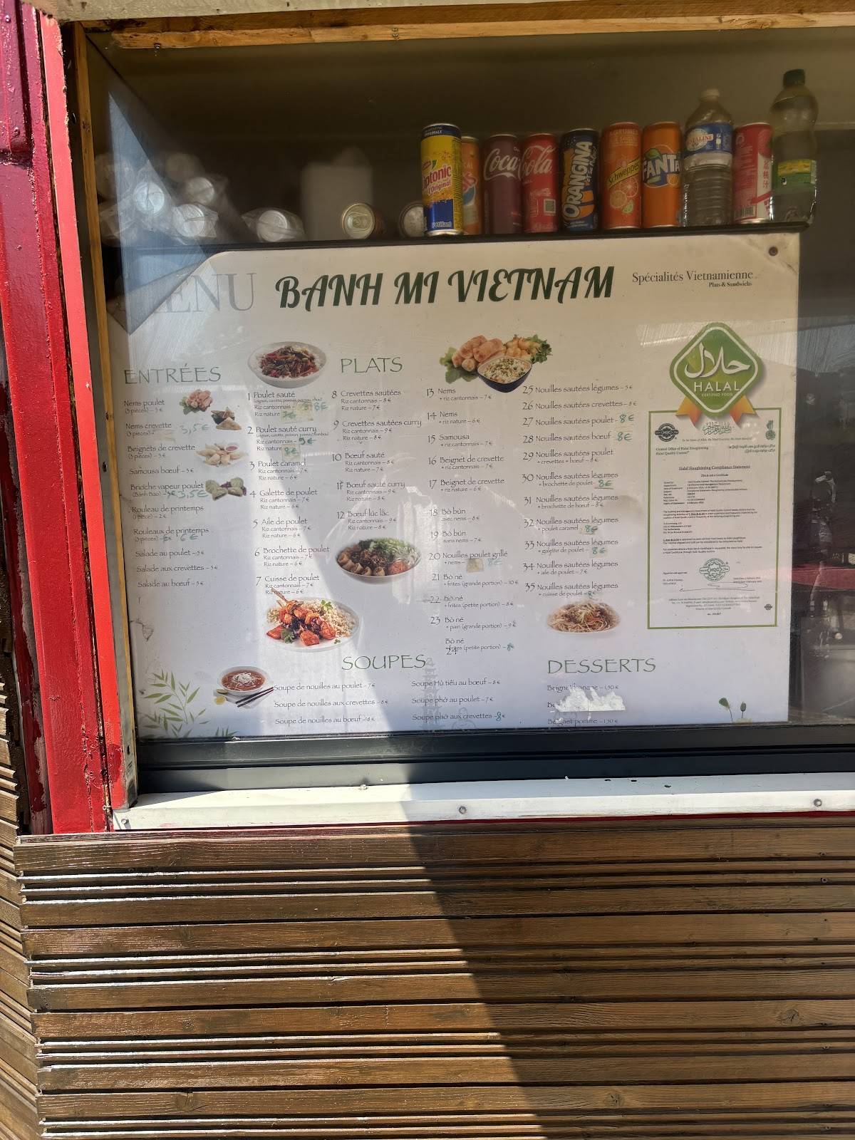 Menu at Banh Mi Vietnam restaurant, Mulhouse