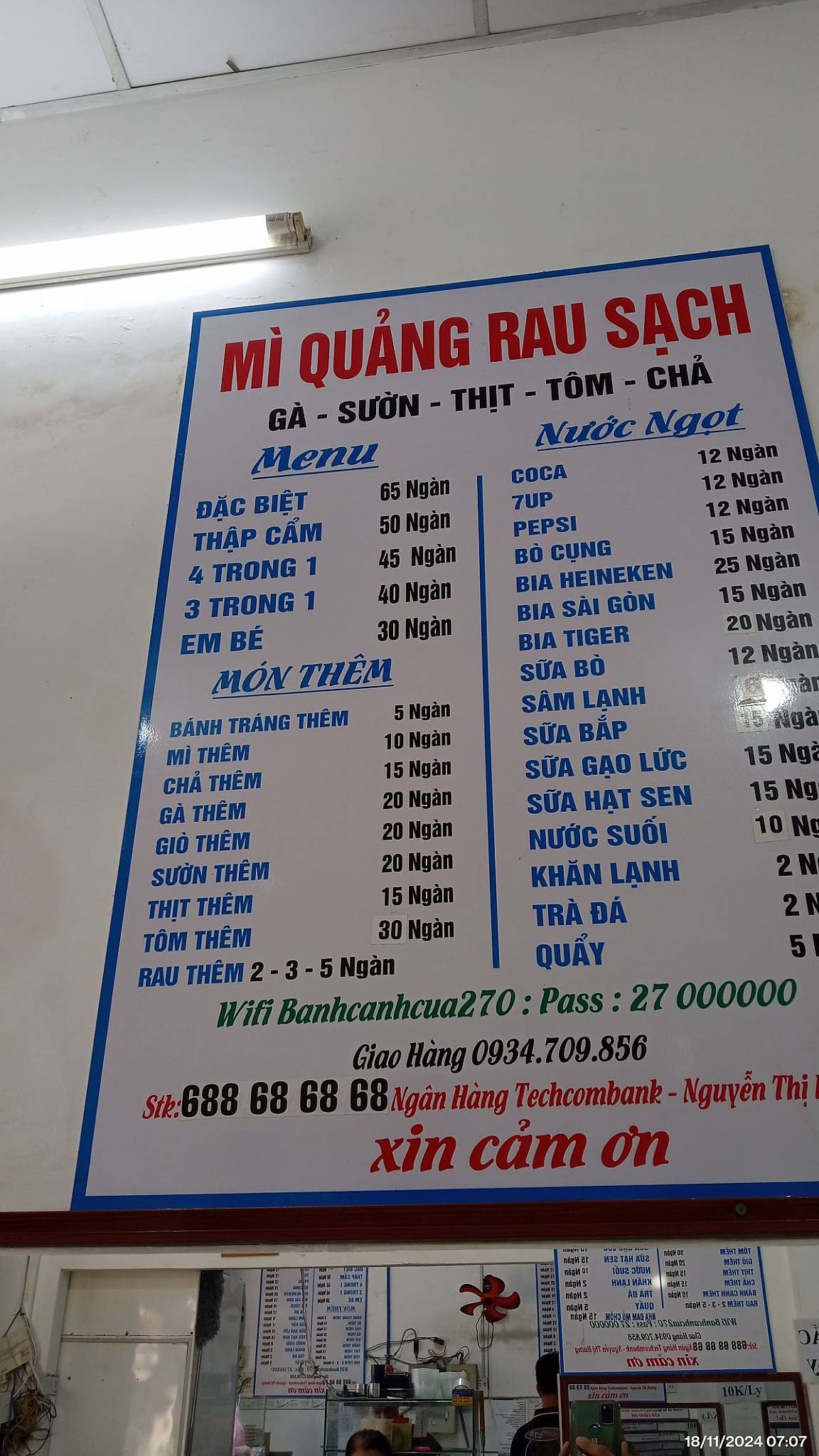 Menu at Bánh canh cua 270, Thu Dau Mot, 15 Huỳnh Văn Lũy