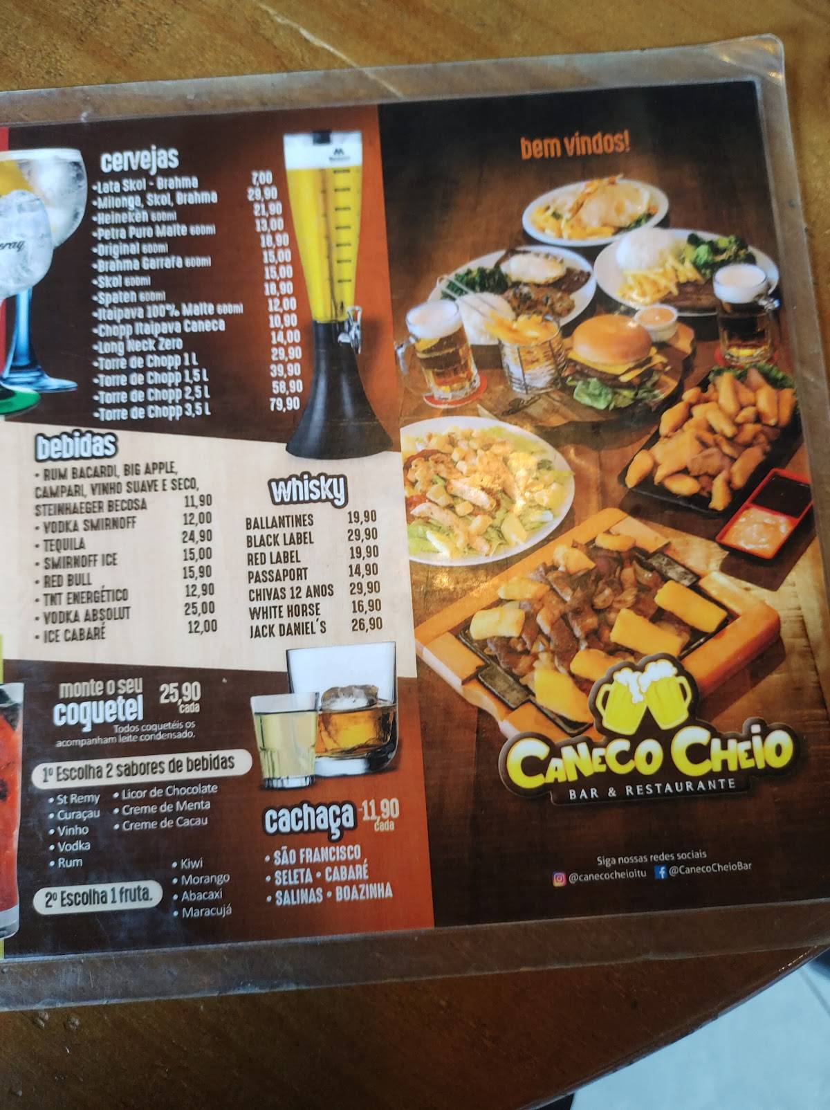 Menu em Bar e Restaurante Caneco Cheio, Itu