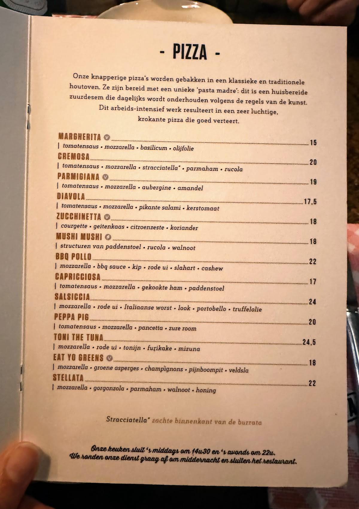 Menu at Baracca, Leuven