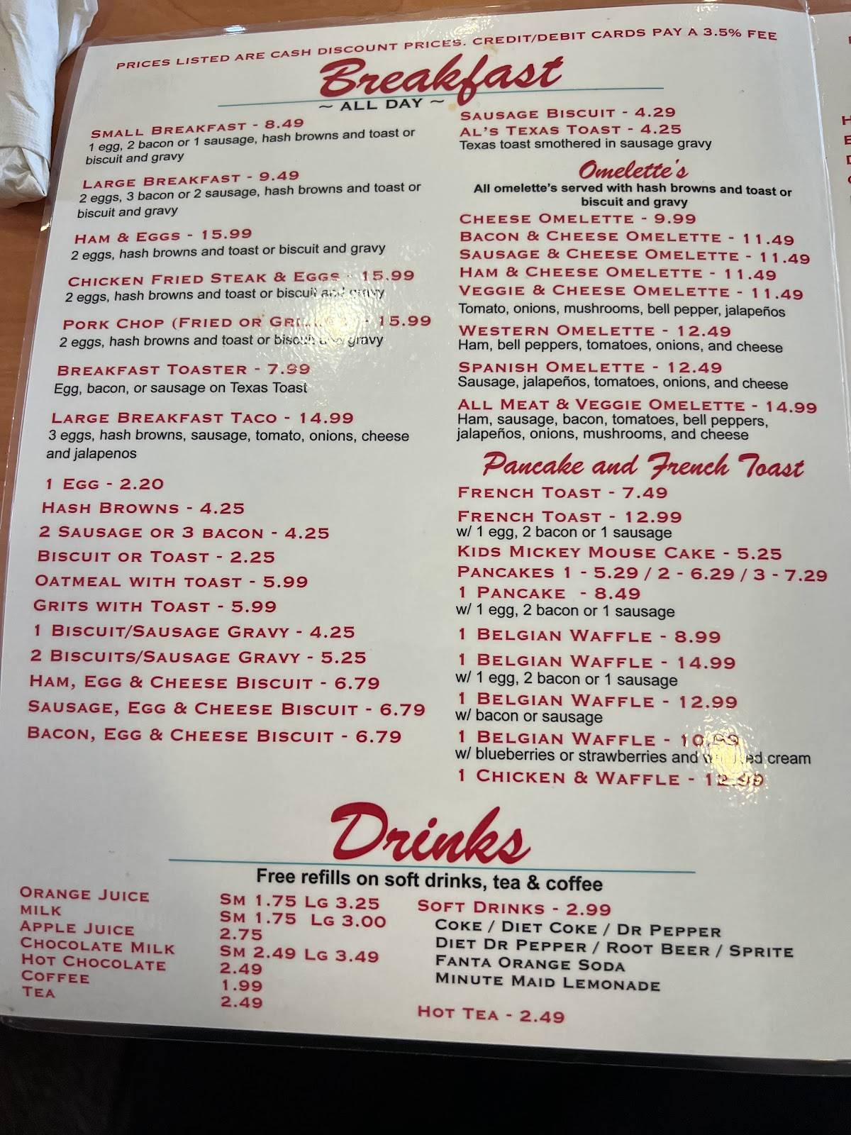 Menu at Barbs Family Diner, Marlow, N Broadway St