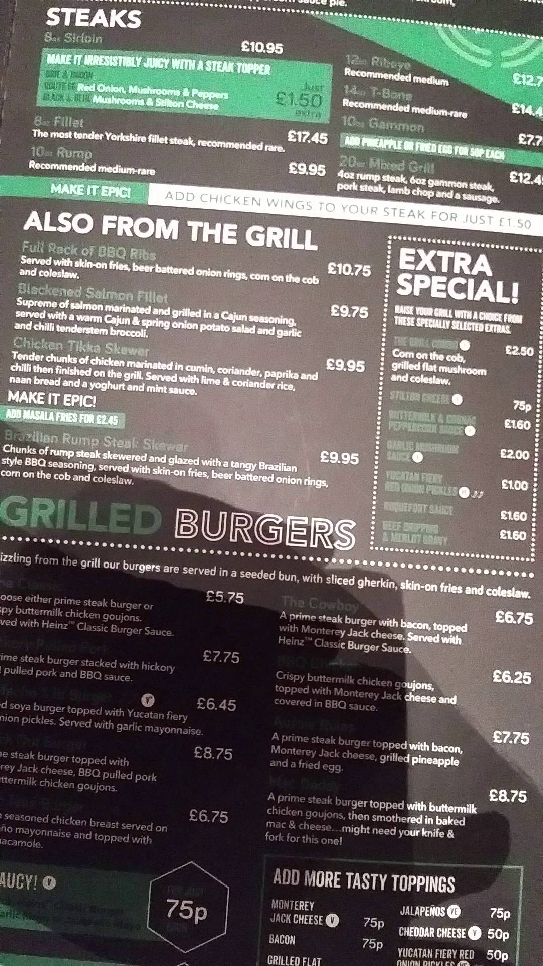 Menu at Barn Owl, Worcester
