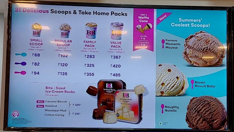 Menu at Baskin Robbins - Brookefield, Bengaluru