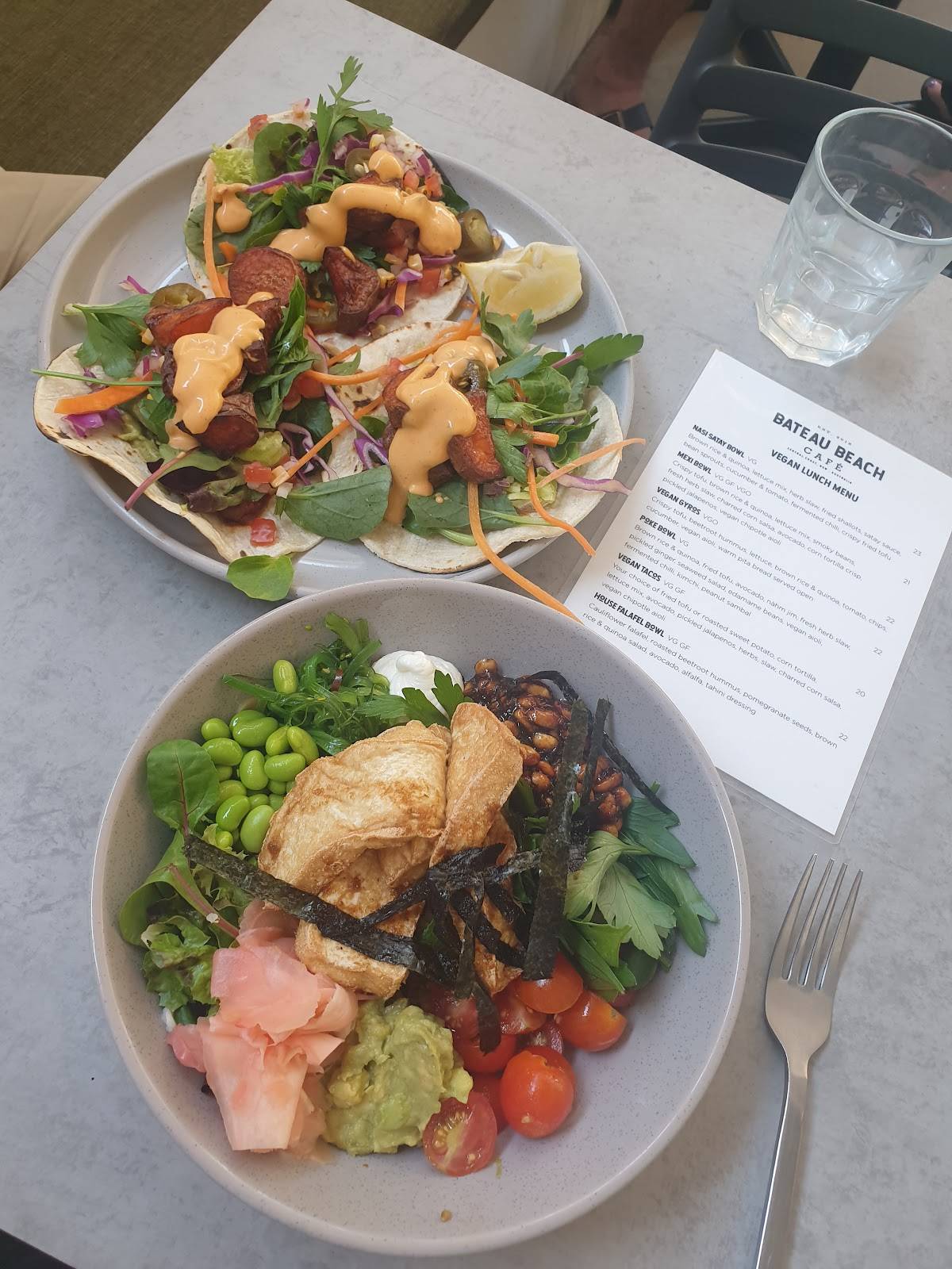 Menu at Bateau Beach Cafe, Bateau Bay