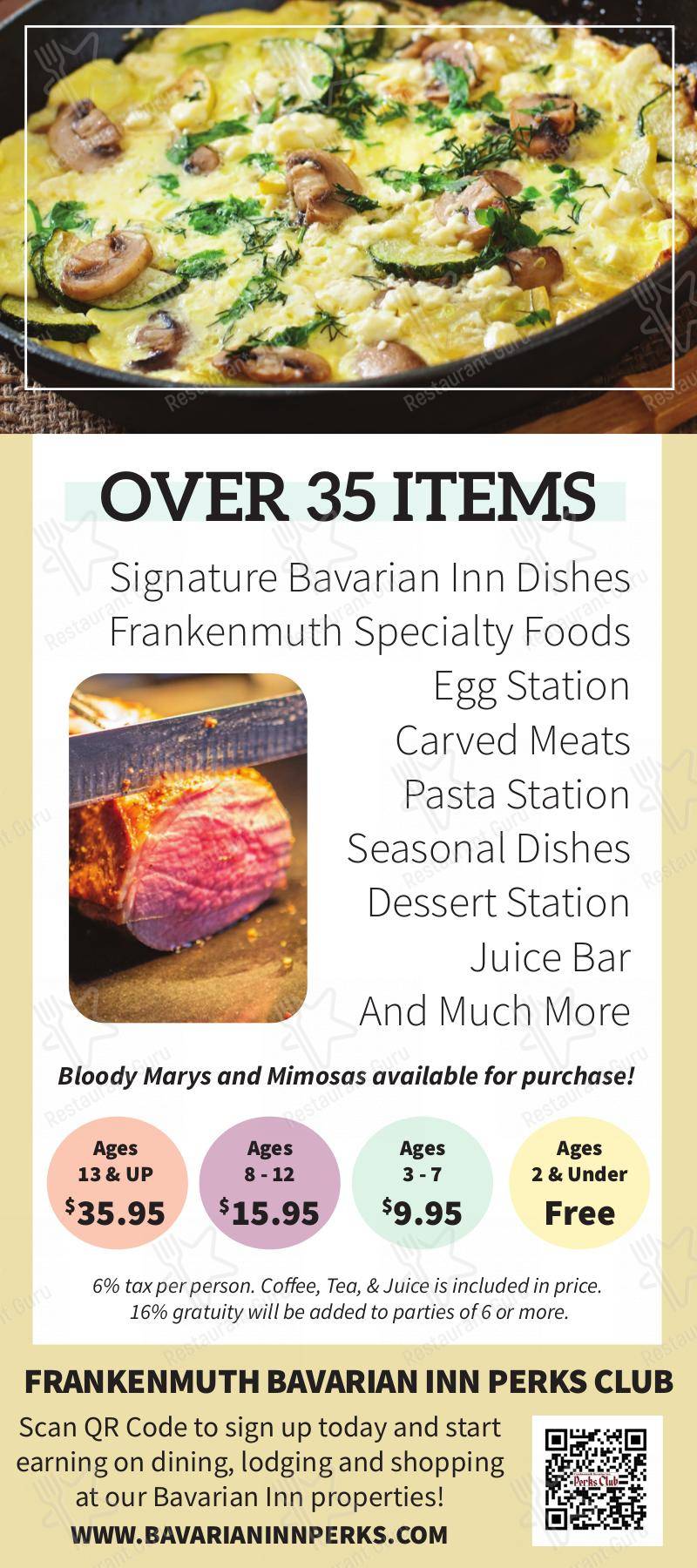 Menu at Bavarian Inn Restaurant, Frankenmuth, 713 S Main St