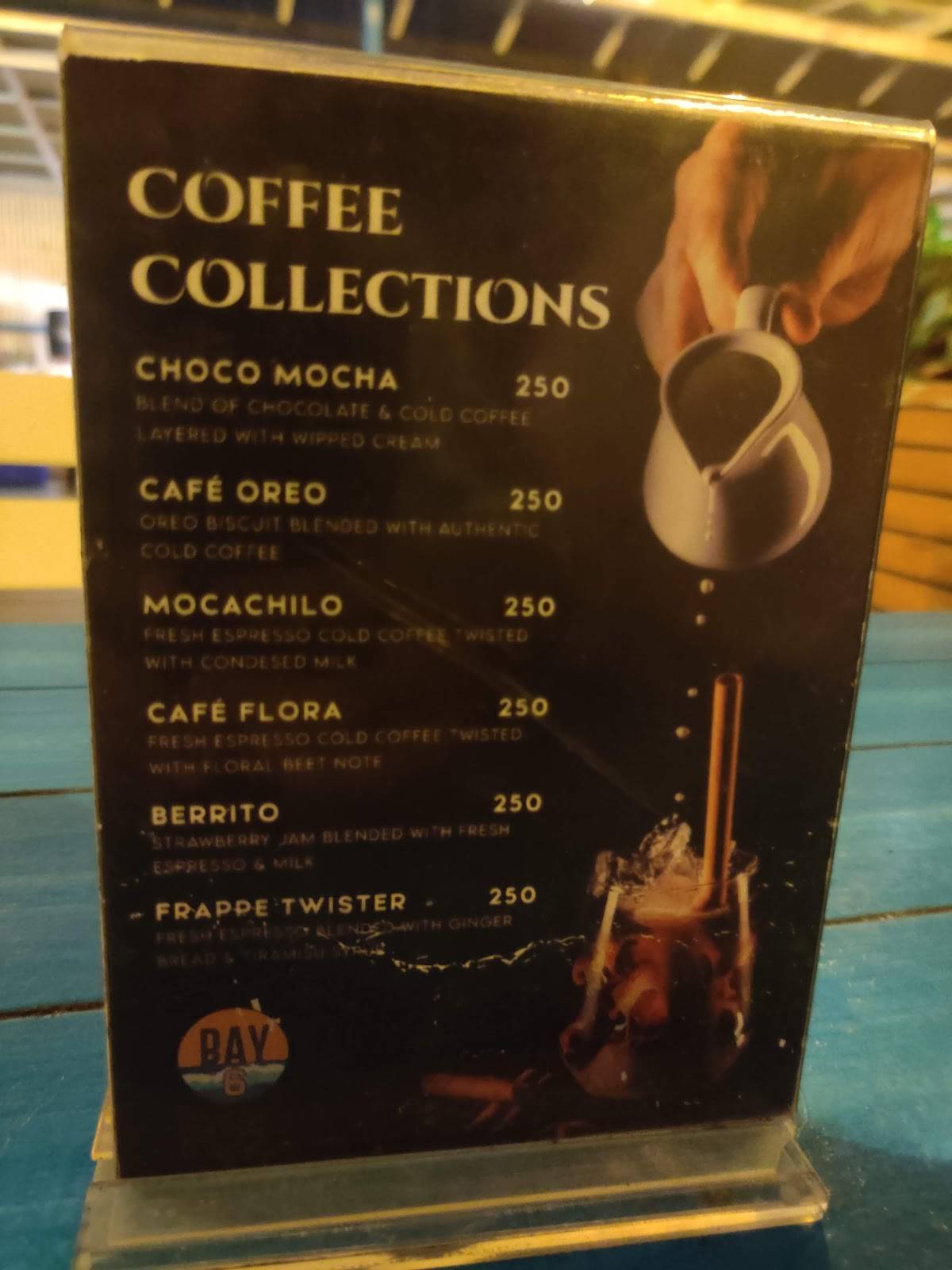 Menu at Bay 6, Chennai