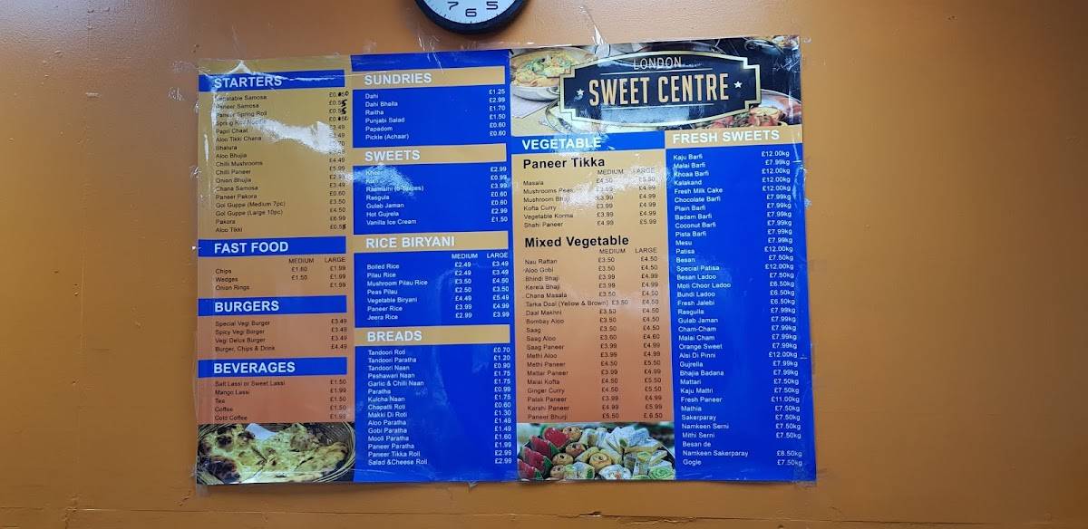 Menu at London Sweet Centre restaurant, Bedford