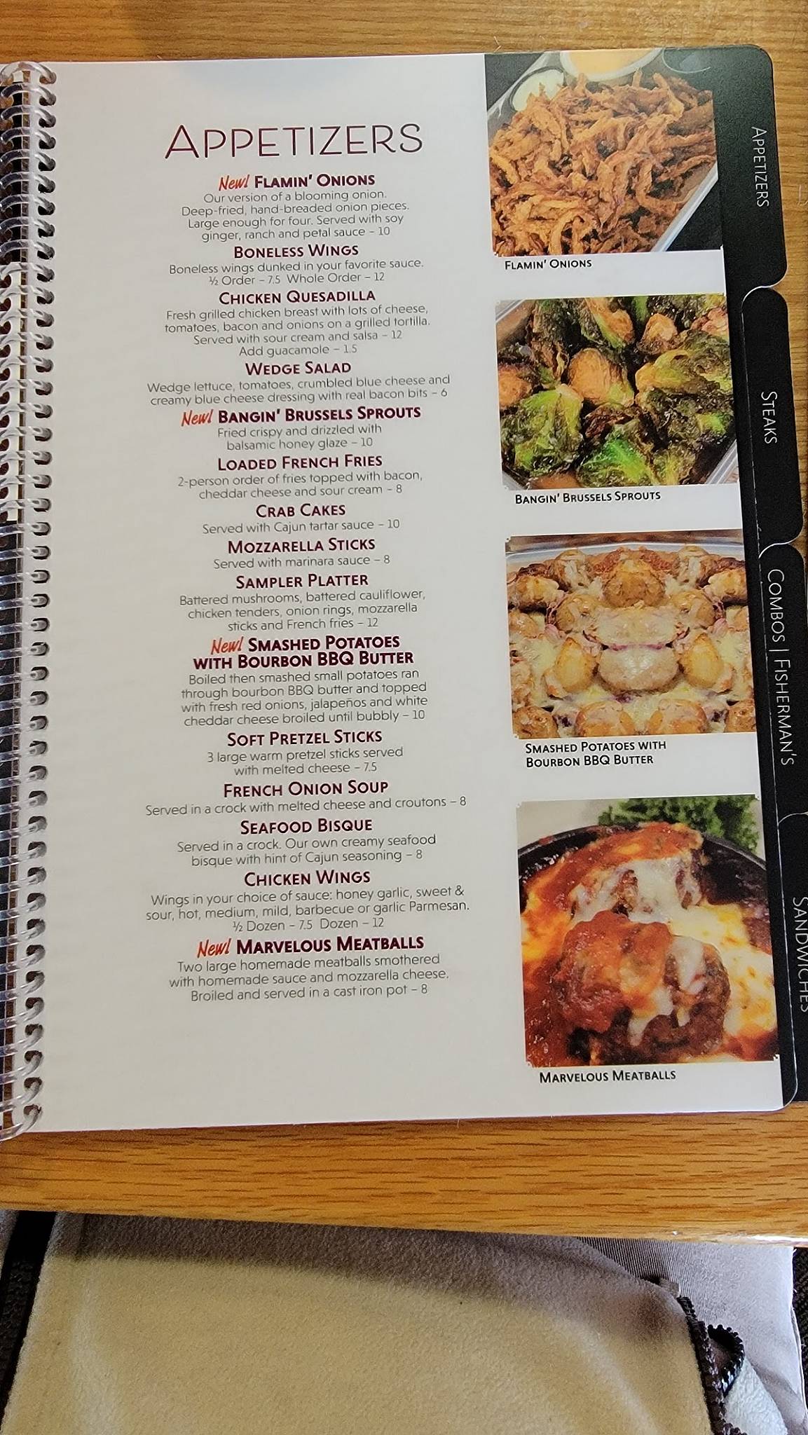 Menu at Beeman's restaurant, Sayre