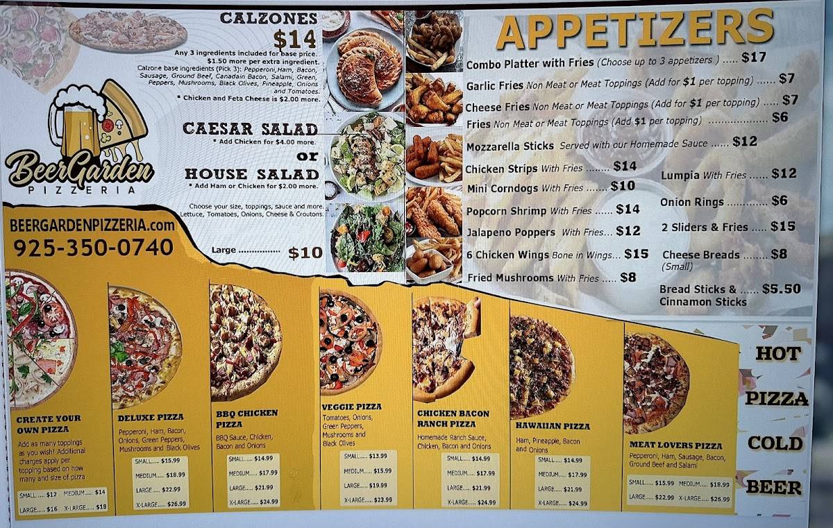 Menu at Beer Garden Pizzeria, Antioch
