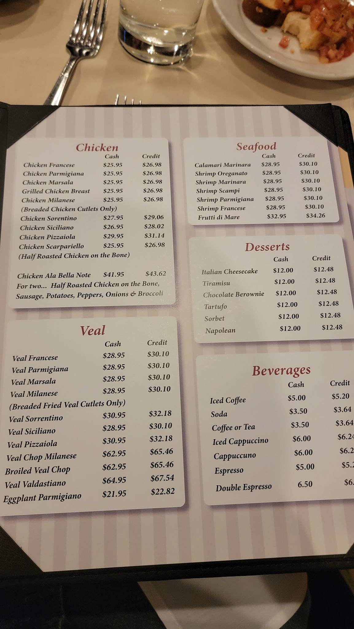 Menu at Bella Notte restaurant, Bellmore, 2955 Merrick Rd