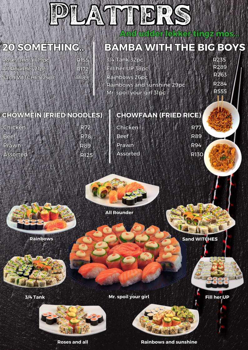 Menu au Bella's Foods & Takeaways restaurant, Johannesburg