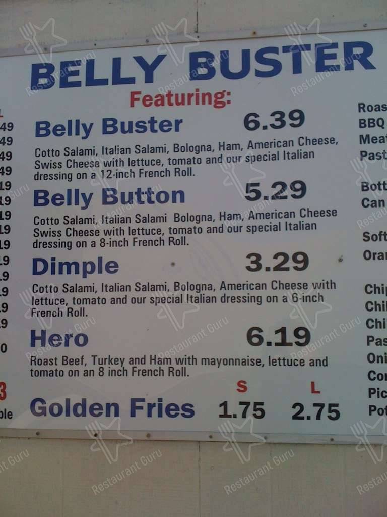 Menu at Belly Buster Sandwich Shoppe fast food, Alhambra