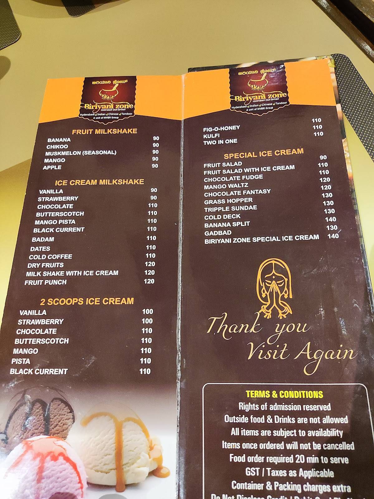 Menu at Biryani Zest, Manyata Tech Park, Hyderabadi Dum Biryani ...