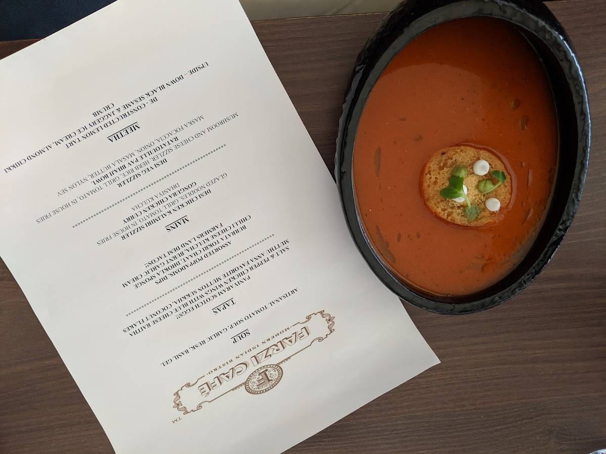 Menu at Farzi Cafe, Bengaluru
