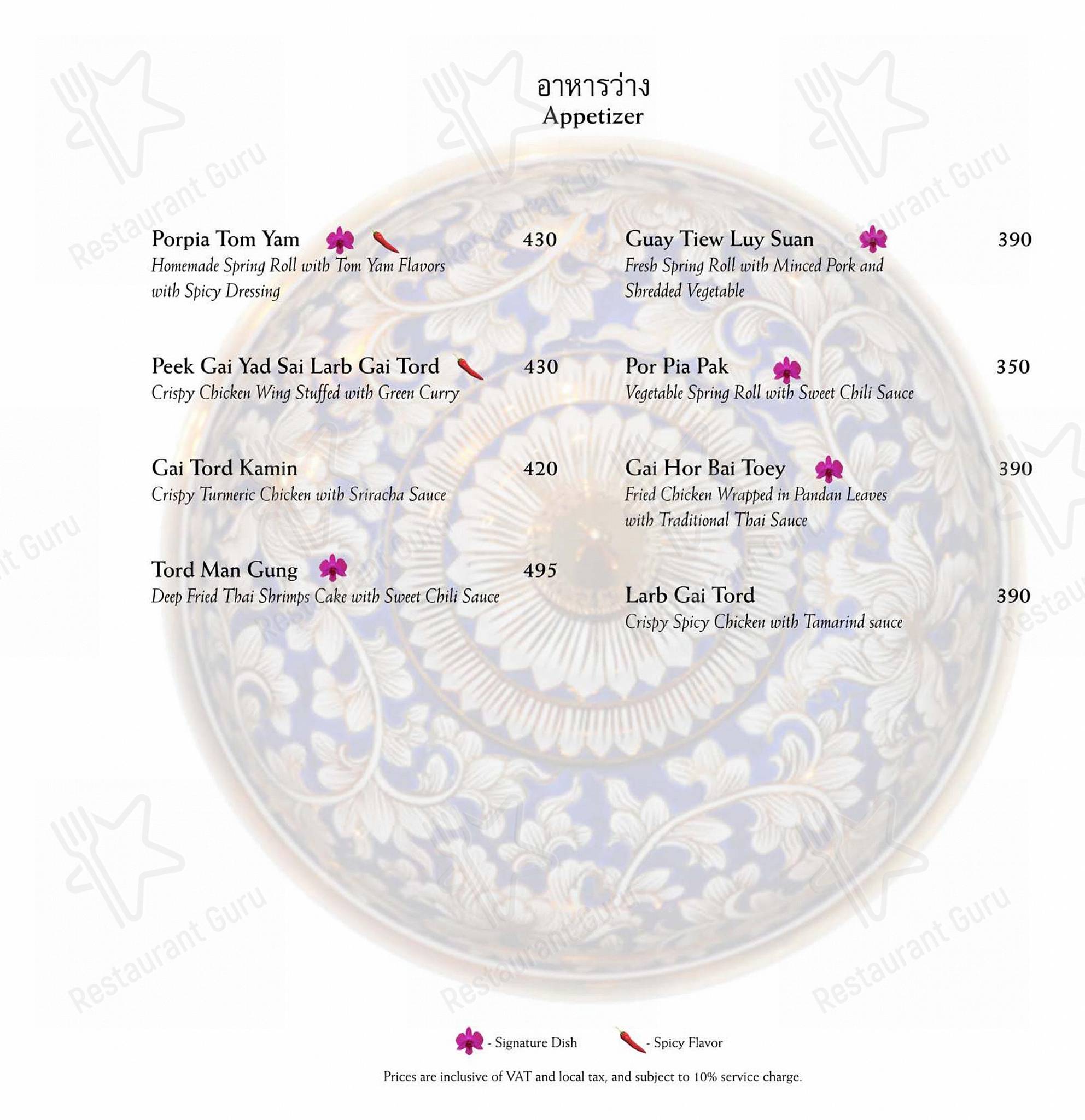 Menu at Benjarong Restaurant Dusit Thani Hotel, Makati