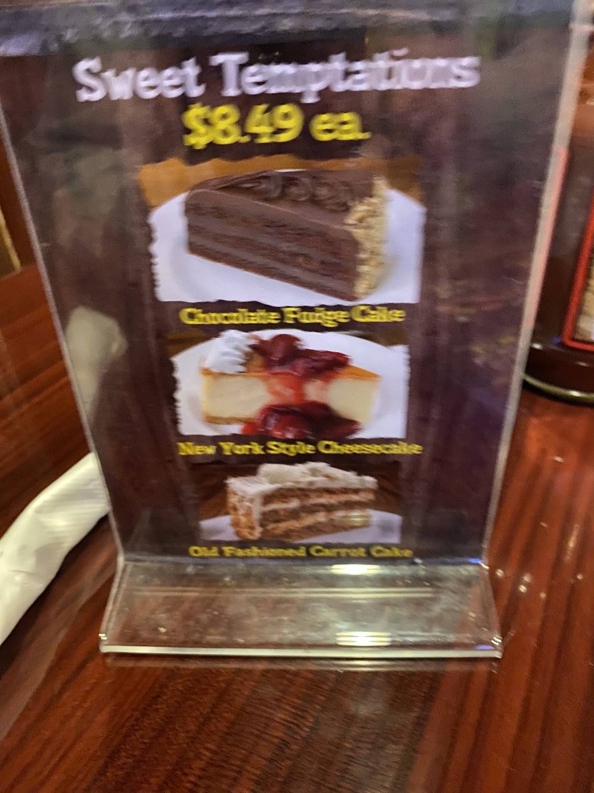Menu at Benny's Smokin' BBQ and Brews, Las Vegas, Inside Binion's