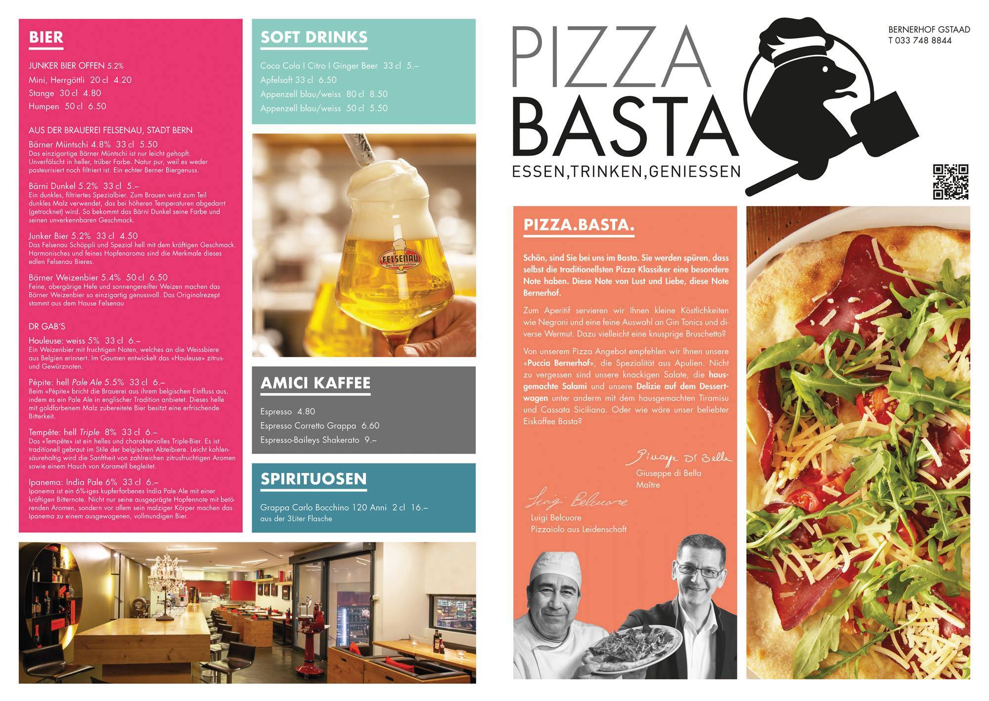 Menu at Pizza Basta, Gstaad