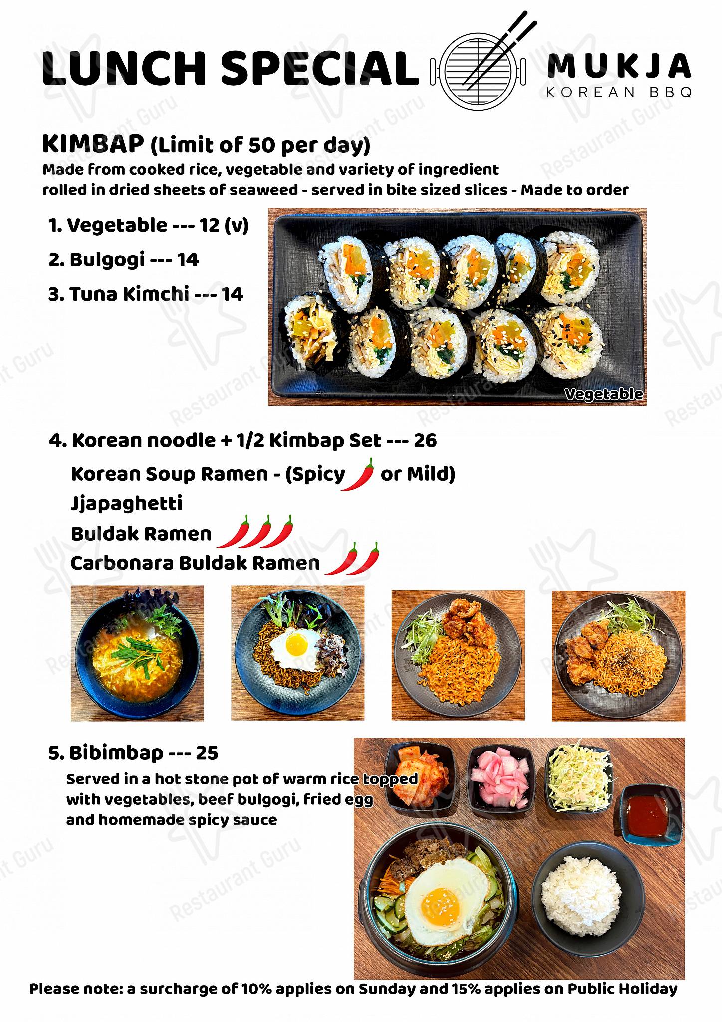 Menu at Mukja Korean BBQ Korean Fried Chicken Restaurant, Berwick