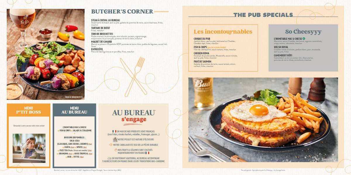 Menu au Au Bureau - Pub et Brasserie, Besançon