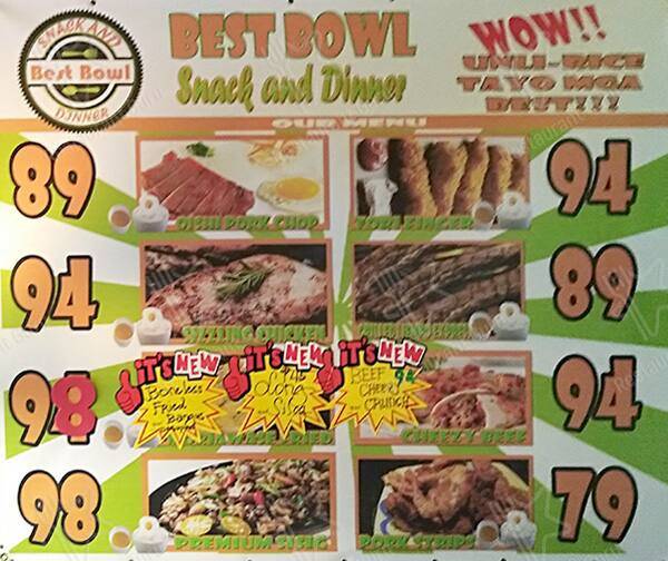 Menu at Best Bowl, Santa Rosa