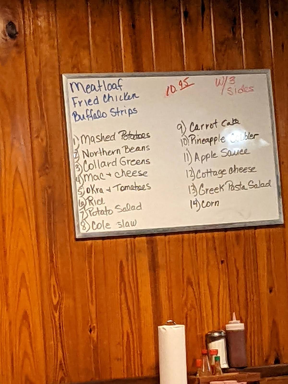 Menu at Bett's Big T Restaurant, Chiefland