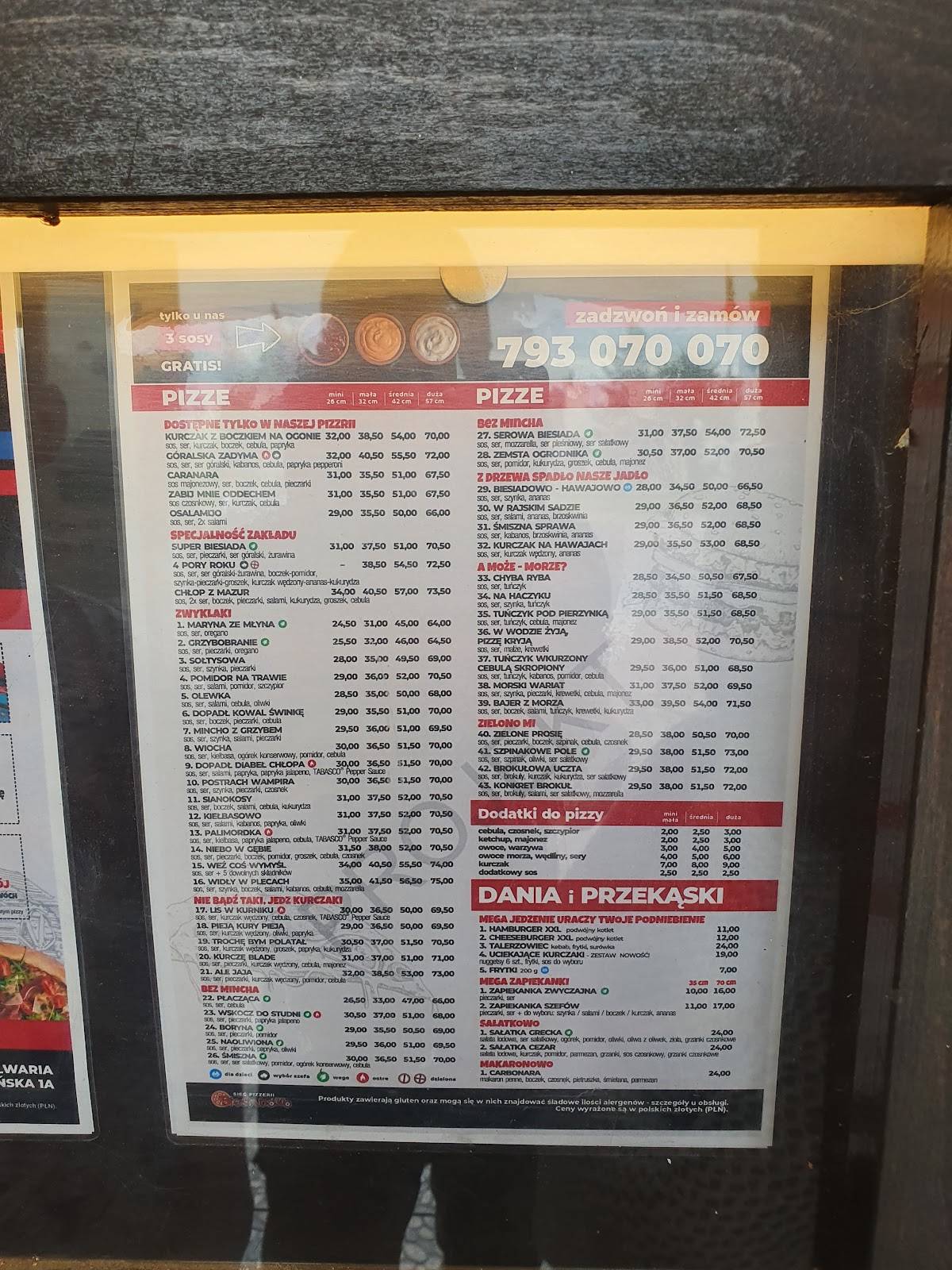 Menu at Biesiadowo - Góra Kalwaria pizzeria, Góra Kalwaria