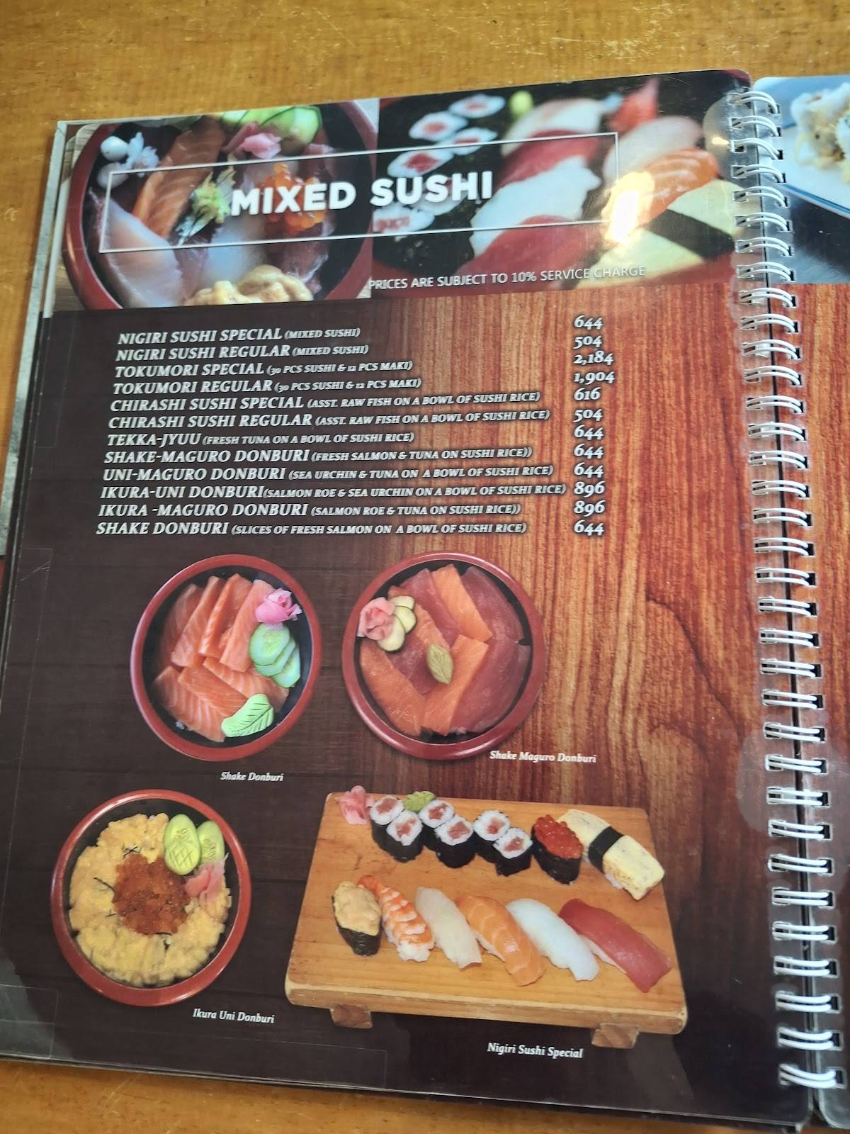 Menu at Umenoya restaurant, Biñan, 834J+MRJ