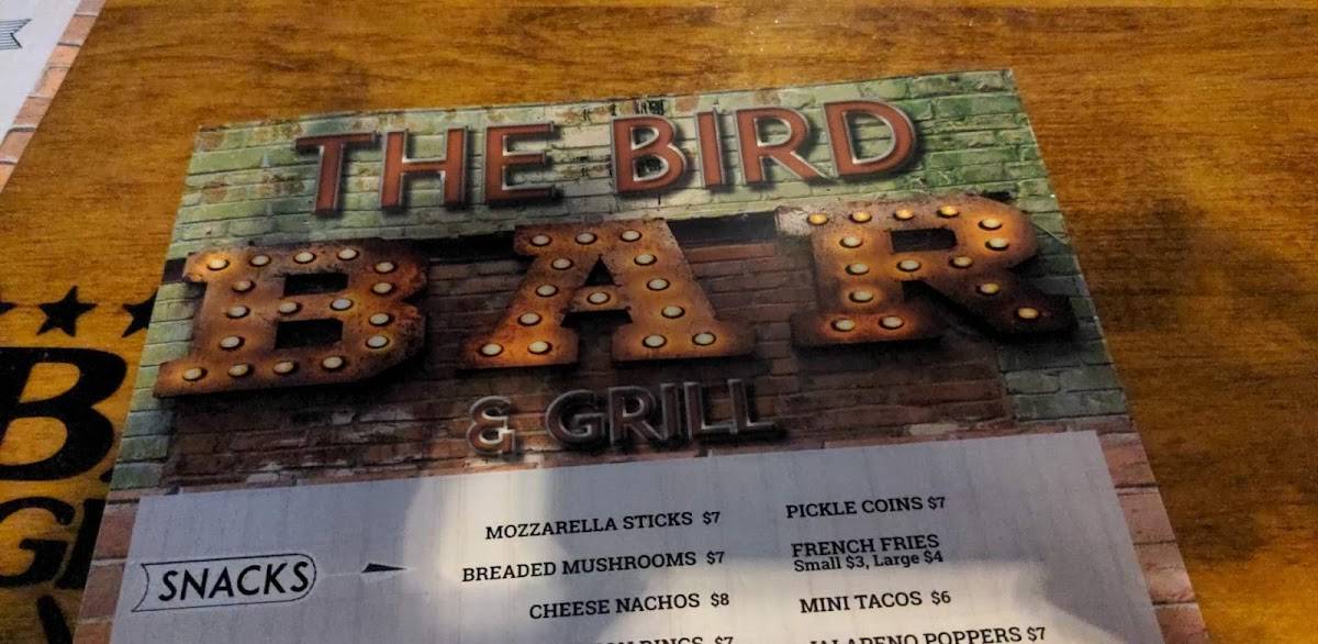 Menu at Bird Bar & Grill, Mount Pleasant