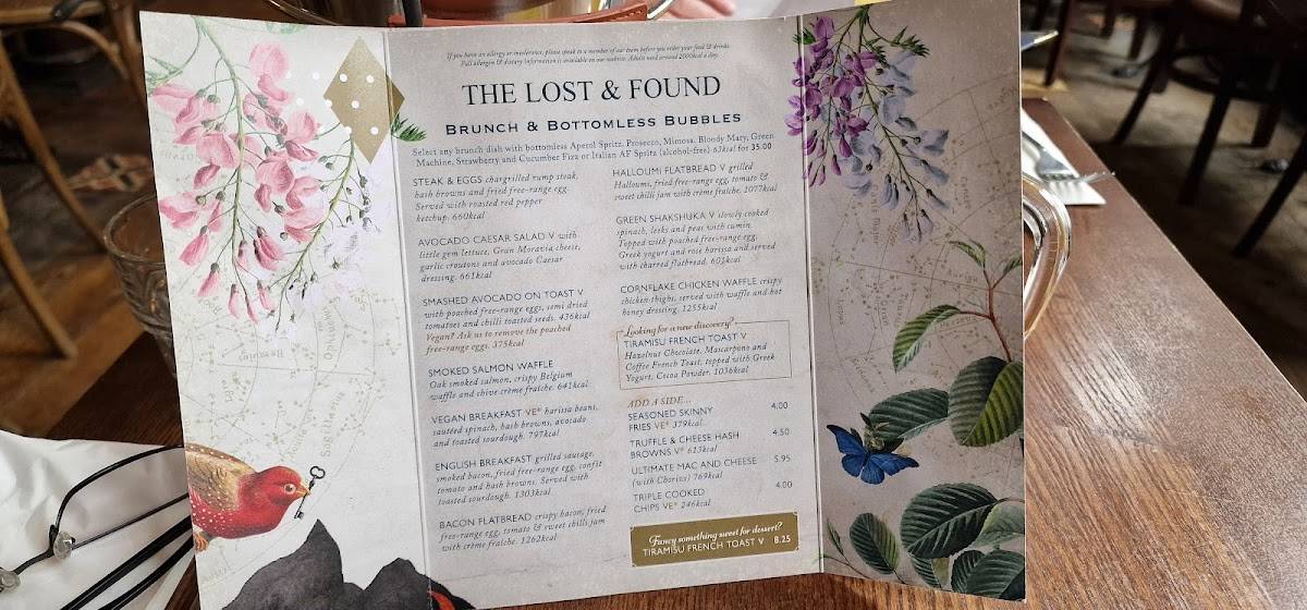 Menu at The Lost & Found Birmingham pub & bar, Birmingham